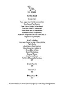 The Raven Pub Menu - Delicious Food & Drinks in Farndon